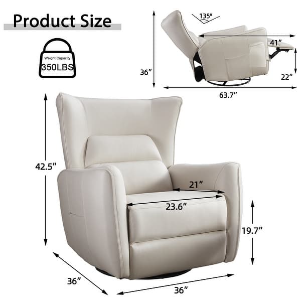 Wingback Faux Leather Electric Power Recliner for Living Room - Bed ...