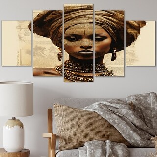 Designart "Portrait Of Exquisite African Beauty IV" African American ...