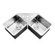 Ruvati Corner Butterfly Undermount Kitchen Sink 16 Gauge 44" Double ...