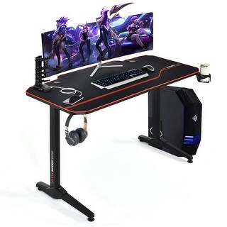 Costway 55'' Gaming Desk T-Shaped Computer Desk w/Full Desk Mouse - Bed ...