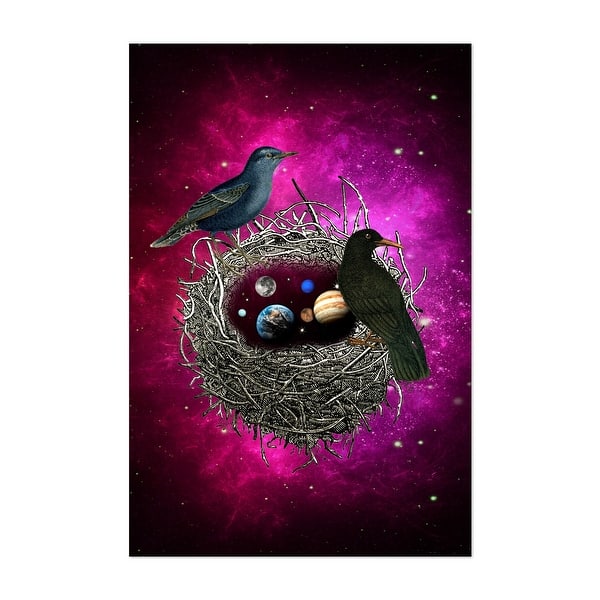 Nest Collage Animals Birds Cosmic Nature Planets Art Print/Poster - Bed ...