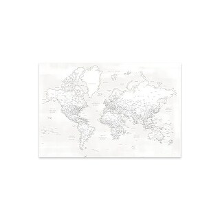 Detailed World Map Maeli White Print On Acrylic Glass by blursbyai ...