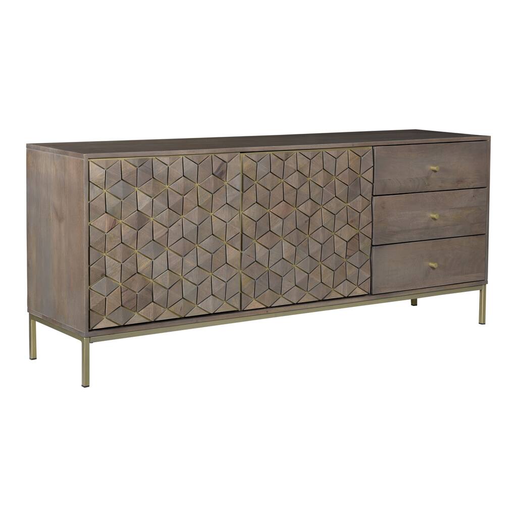 Aurelle Home Corine Modern Mango Wood and Brass Sideboard - Overstock ...