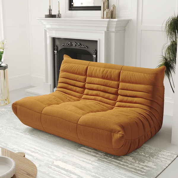53 Upholstered Teddy Fabric Couch Modern Comfy 2 Seat Loveseat Sofa On Sale Bed Bath Beyond 36702577