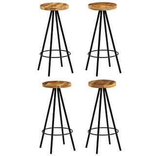 Bar Stools 4 pcs Solid Mango Wood - Bed Bath & Beyond - 37582923