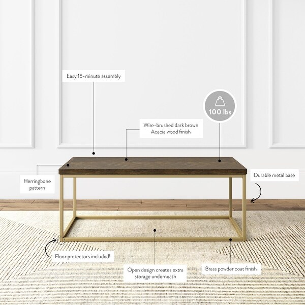 Nathan James Doxa Wood Coffee Table Metal Frame Wood Finish Bed Bath Beyond 35459531