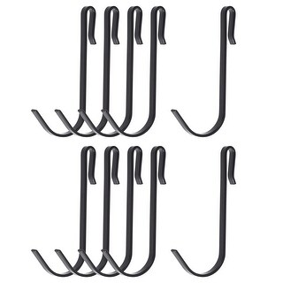 20pcs Stainless Steel J Shaped Hooks, Clip-on Hook Wire Rack Hook Black ...