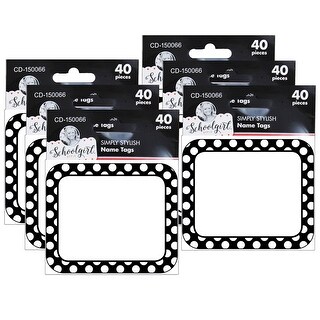 Simply Stylish Name Tags, 3" x 2.5", 40 Per Pack, 6 Packs - Black - Bed ...