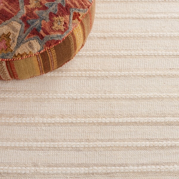 SAFAVIEH Handmade Kilim Leba Farmhouse Stripe Jute Rug - On Sale - Bed ...