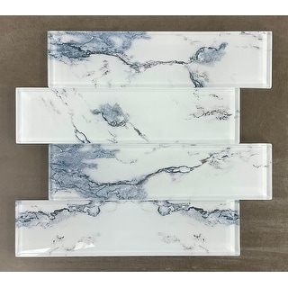 Apollo Tile 40 Pack 3-in x 6-in Abalone Gray Rectangular Subway Glossy ...