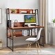 47 In Computer Desk with Space Saving Writing Study Table with Shelf ...
