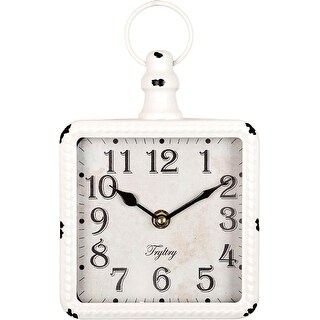 Retro Rectangle Small Wall Clock, Battery Operated Silent Decor Wall ...