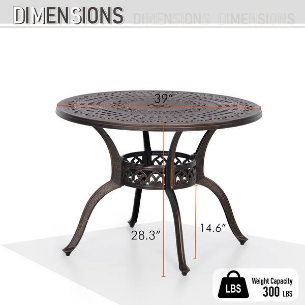 MAISON ARTS 5-Piece Cast Aluminum Pattern Patio Dining Set with Bronze ...