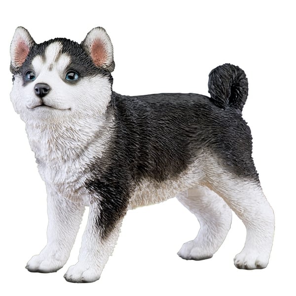 Realistic Hand-Painted Siberian Husky Puppy Garden Sculpture - NO SIZE ...