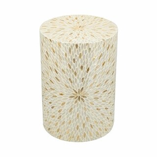 Decorative Drum Accent Stool - Capiz Shell Starburst, End Table, Side ...