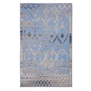 Furnish My Place Trellis Pattern Rug - Light Blue, Bohemian Rug - Bed ...