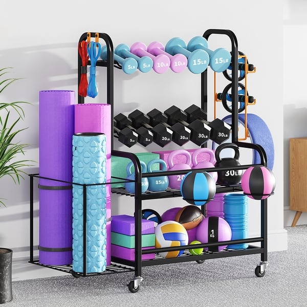 Moasis Yoga Mat Storage Racks Freestanding Dumbbell Storage Rack with ...