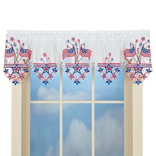 Embroidered Americana Flag Window Valance - 8.000 x 6.000 x 1.500 - Bed ...