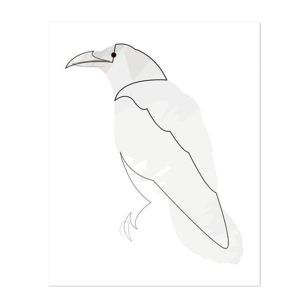 Crow one line Line Drawing Animals Bird Nature Art Print/Poster - Bed ...
