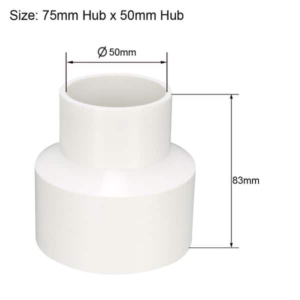 PVC Reducing Coupling Hub by Hub Pipe Fitting Adapter Connector - 75mm ...