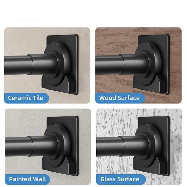 1 Inch Diameter Adjustable Spring Tension Rods 32 to 80" - Black - Bed ...