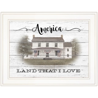 America Land That I Love White Framed Print Wall Art - Bed Bath ...