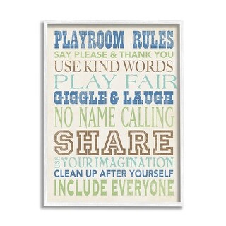 Boys Playroom Rules Typography Framed Wall Art - Bed Bath & Beyond ...