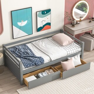 Twin Size Safety Quality Daybed With Two Storage Drawers - Bed Bath ...