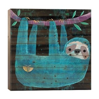 Sloth And The Moth Print On Wood by Gareth Lucas - Multi-Color - Bed ...