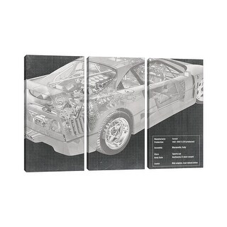 iCanvas "Engine and Interior X-Ray Blueprint" by 5by5collective 3-Piece ...