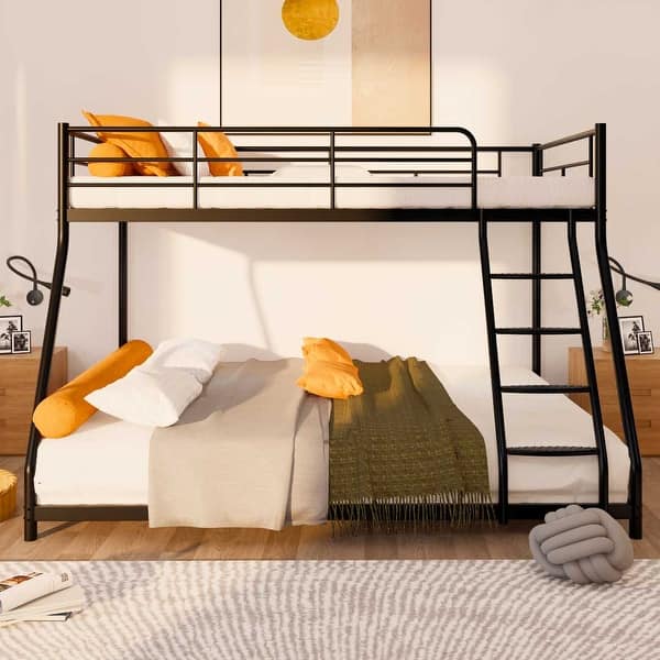 Functional L-shaped Twin Size Triple Bunk Bed with Storage Cabinet and ...