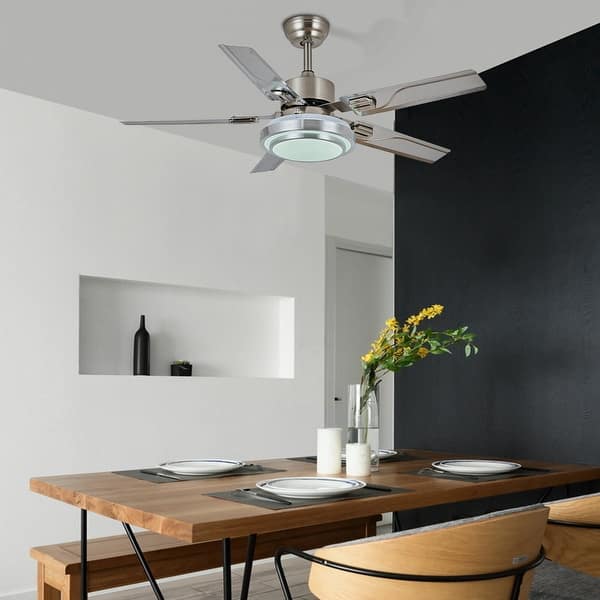 5 Blade LED Ceiling Fan Reversible with Remote Control - 52 Inches ...