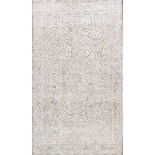 Muted Distressed Geometric Tabriz Persian Area Rug Wool Handmade - 8'4 ...