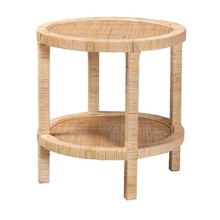 BoHo Modern Natural Wood Round End Table - On Sale - Bed Bath & Beyond ...