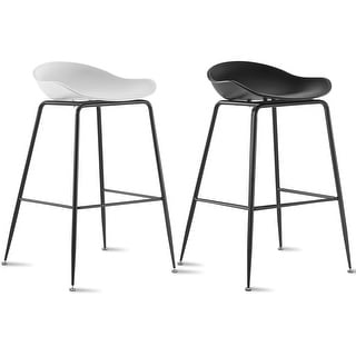 28" Seat Molded Plastic Bar Stool Barstool Counter Stools With Backs ...