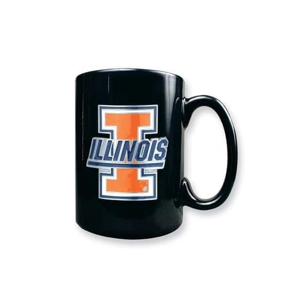 Collegiate University of Illinois 15 Oz. Black Ceramic Mug - Bed Bath ...