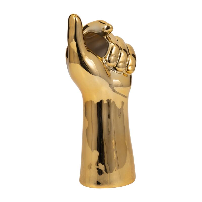 Sagebrook Home Porcelain Hand-Shaped Vase - Overstock - 39169252