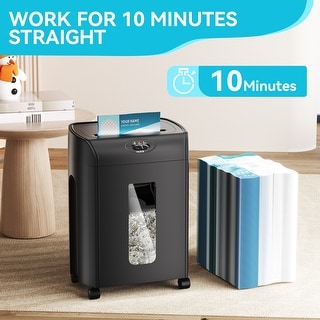 15 Sheet Cross Cut Paper Shredder 4.76 Gallons Heavy Duty Paper CD Card ...