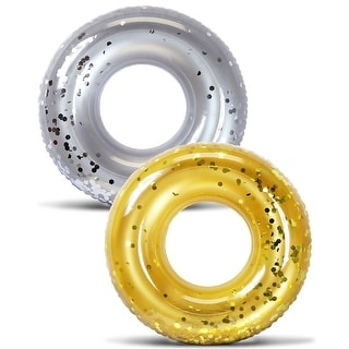 Mozlly Bundle of Silver And Gold Inflatable Pool Float Tubes Set of 2 ...