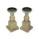 Set Of 2 Wooden Pedestal Candle Holders Rustic Centerpiece Home Decor ...