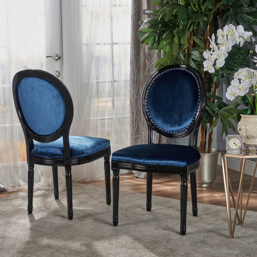 Leroy Traditional Velvet and Birch Wood Dining Chair (Set of 2) by ...
