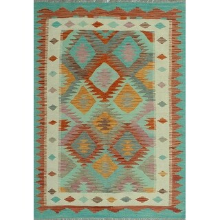 Sangat Flatweave Howell Green/Ivory Rug - 3'10" x 5'7" - Bed Bath ...