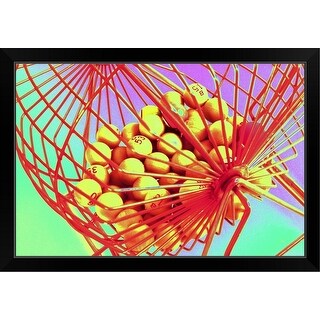 "Manual bingo machine, low angle view" Black Framed Print - Bed Bath ...