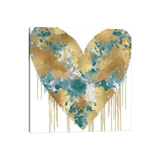 iCanvas "Big Hearted Green and Gold" by Lindsay Rodgers Canvas Print ...