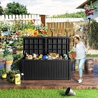 Large Outdoor Steel Waterproof Storage Box, Garden Lockable Deck Bin ...