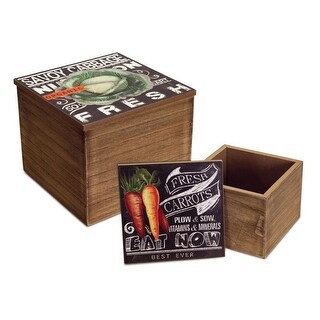 Pack of 4 Invigorating Chalkboard Styled Fresh Vegetable Boxes 8" - Bed ...