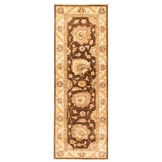 ECARPETGALLERY Hand-knotted Chobi Finest Dark Brown Wool Rug - 2'0 x 5 ...