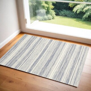 HomeRoots 2' X 4' Blue Abstract Non Skid Area Rug - 45' X '26' X '0.75 ...