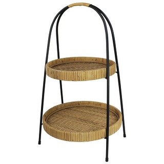 2 Tier Storage Stand with Interwoven Design, Brown - Bed Bath & Beyond ...