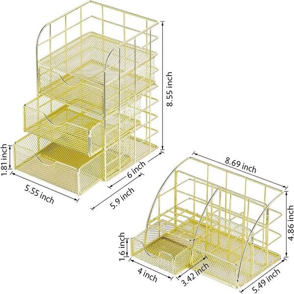 Metal Mesh Desk Organization and Storage (Gold) - Bed Bath & Beyond ...